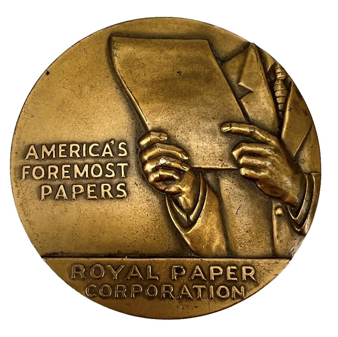 Vintage 1963 ROYAL PAPER CORPORATION Bronze Medal 50th Anniversary MED ...